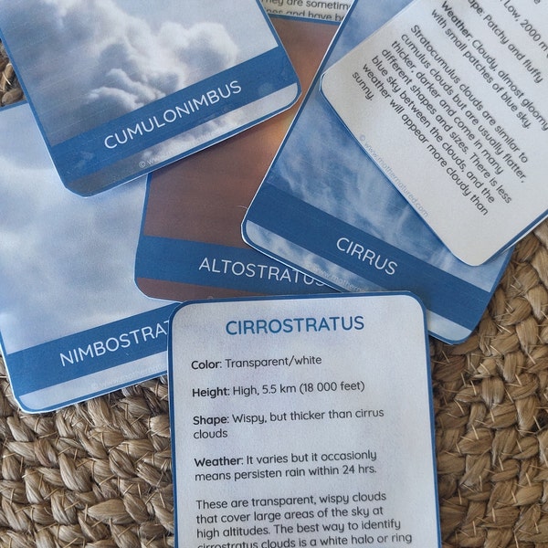 CLOUD PRINTABLES for Kids | Cloud Flash Cards | Cloud Posters | Cloud ...
