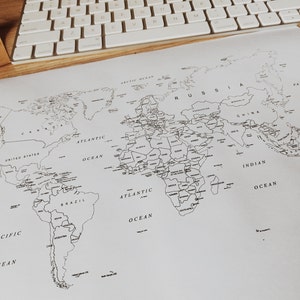 Small World Map Printable Poster Warm Neutral Colors - Etsy Australia