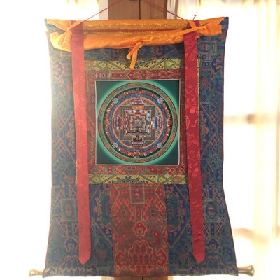 Green Tara Newari Thangka Art Cotton Canvas Wall Hanging Thangka Art ...