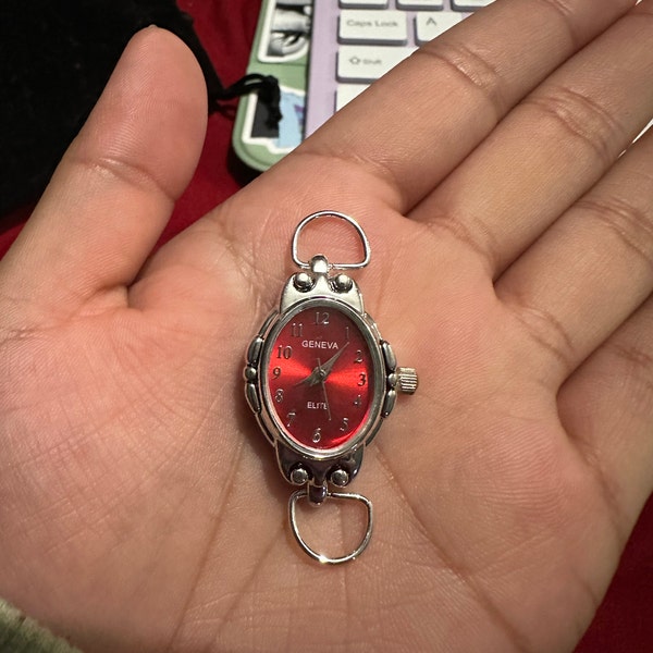 Geneva Elite Red Watch Faces | Loops and Battery Included - Etsy