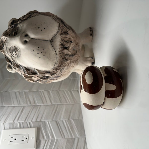 Wave Design Pottery Tumbler, Black Spot Ceramic Mug, Stoneware Dot Tea ...