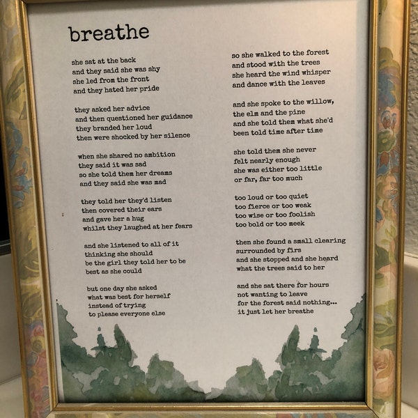 Breathe - Original Poetry Print A4 (digital Download) - Etsy