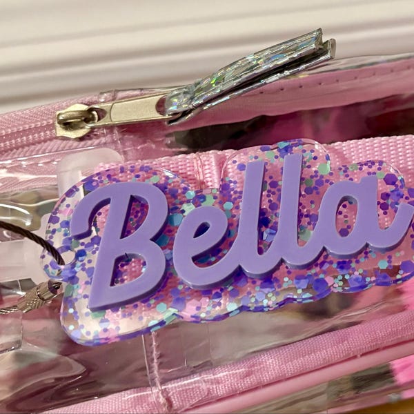 Name Keychain, Backpack Name Tags, Diaper Bag Tag, Personalized Name ...