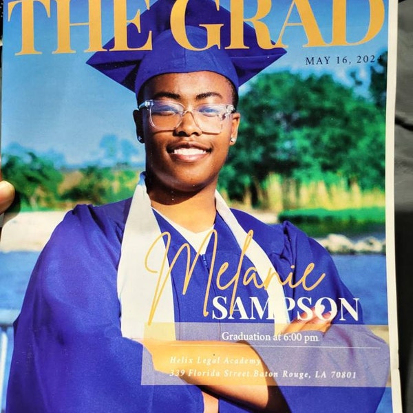 Stunning Graduation Magazine Template | Digital Grad Invitation ...