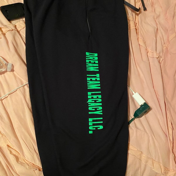 CUSTOM LEGGINGS Black Pants Workout Yoga Gym Side Leg Your Text Here ...