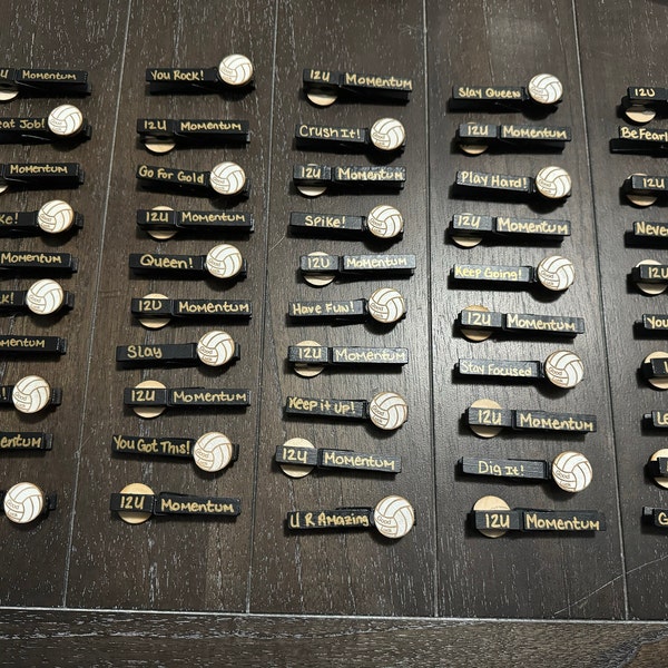 DIY Volleyball Tournament Pin Decorations, Engraved Wood Charms - Etsy