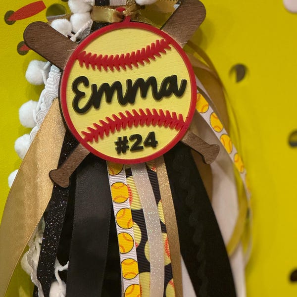 Personalized Custom Softball Bag Tag, Bogg Bag, Sports Bag Charm ...