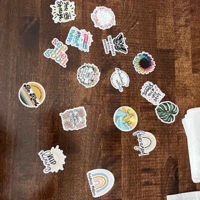 Set of 16 Mini Stickers Pack, Water Bottle Stickers, Waterproof ...