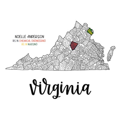 Radford University Campus Map - Etsy