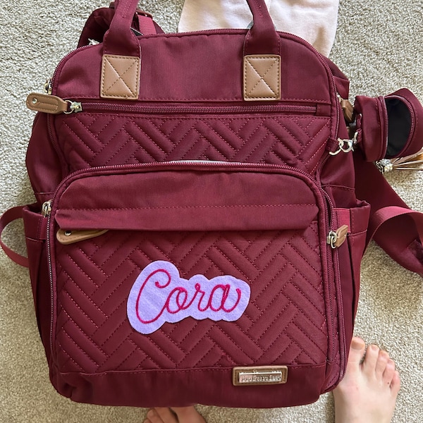 Custom Name Patch With Cursive Script Font | Handmade Chainstitch Embroidered Personalized Iron ...