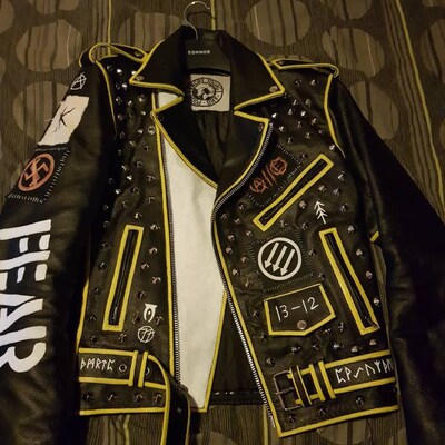 UK82 Cone X100 Studs Battle Jacket Punk Vest Studs Leather Jacket ...