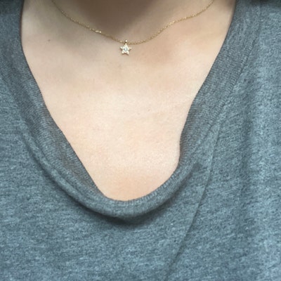 Diamond Star Necklace 0.10cts / Small Star Necklace / Mini Star ...