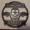 Motorcycle Skull Metal Sign, Personalized Garage Sign, Motorcycle ...