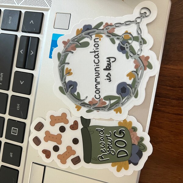 Floral Prong Collar Sticker: Balanced Dog Training, Communication is ...