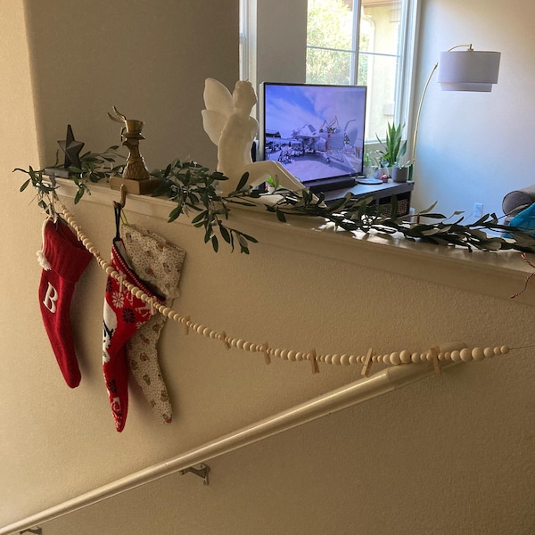 Colorful Beaded Garland With Clips , Kids Art Display , Nursery Decor ...