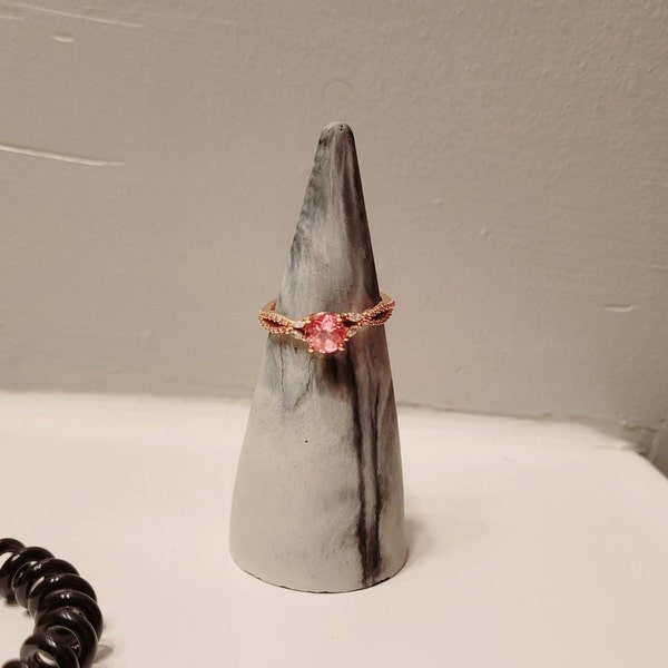 Concrete Ring Cone, Ring Holder, Marbled Concrete Cone, Ring Cone, Ring ...