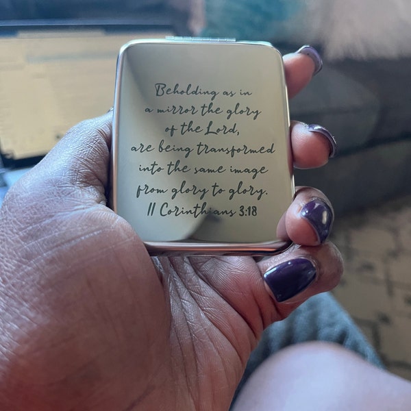 Personalized Compact Mirror, Custom Pocket Mirror, Engraved Pocket ...