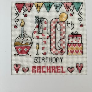 Happy 60th Birthday Cross Stitch Card Kit - Etsy UK