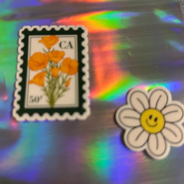 California Poppy Stamp Sticker - Etsy