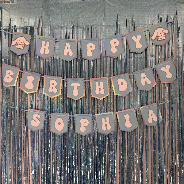 Sanrio Birthday Banner, Happy Birthday Banner,cinnamoroll Inspire ...