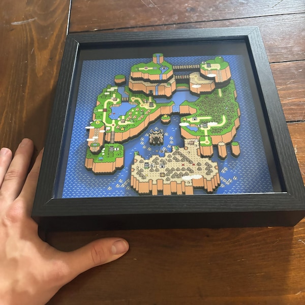 Super Mario World - SNES Overworld Map - 9x9" 3D Shadow Box! - Etsy