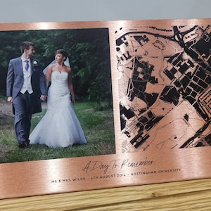 Personalised Solid Copper Photo and Map Print - Etsy
