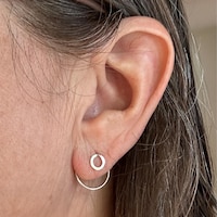 FAKE Second Piercing, DOUBLE Ear HOOP, Fake Lobe Piercing, Faux Double ...