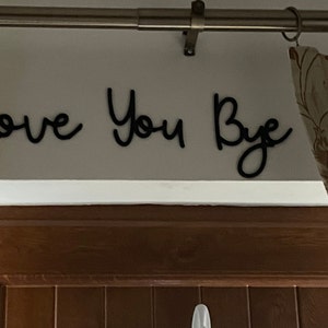 Love You Bye Wooden Script Sign Entryway Hallway Sign Letters Painted ...