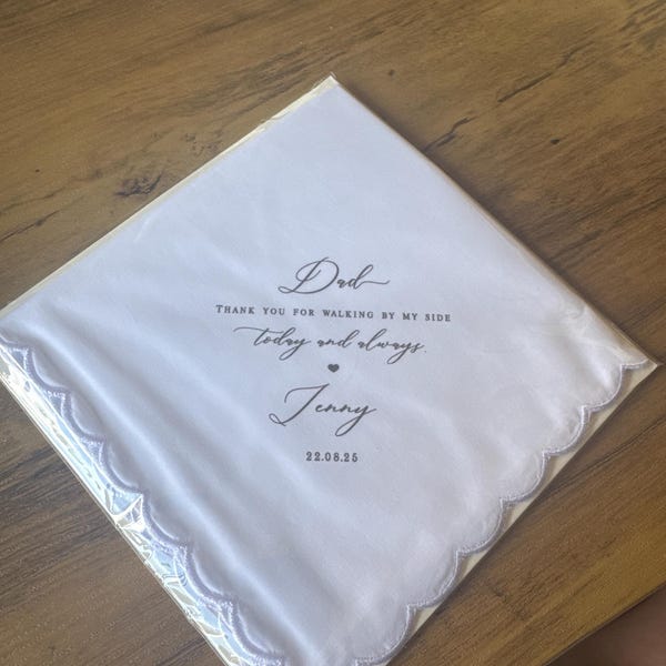 Elegant Lace Wedding Handkerchief, Embroidered Wedding Napkins, Father ...