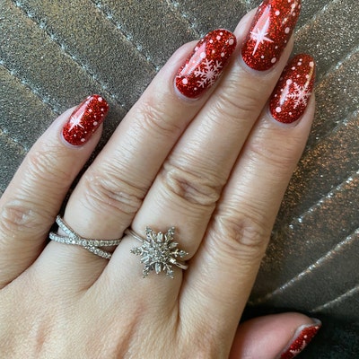 Red White Blue Firecracker Real Nail Strips Polish Wraps M53 Street Art ...