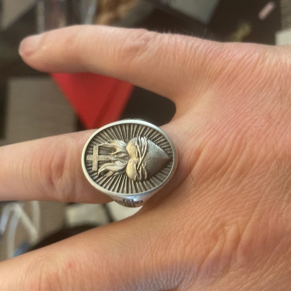 Jesus Silver Ring, Jesus Signet Ring,mens Religious Silver Ring ...