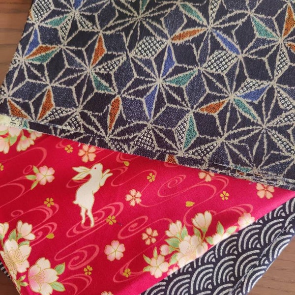 Japanese Tsuru Fabric Floral Pattern Ivory Background 50cm Japanese ...