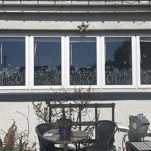 2x Bamboo Leaves Window Decal Corners for Home Décor - Watercolour ...