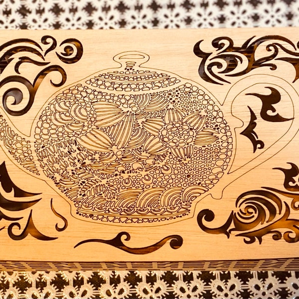 Box for Tea Laser Cut Files SVG DXF CDR Glowforge File Vector Plans ...