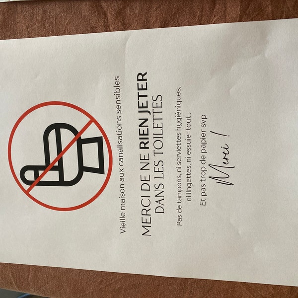 Affiche WC à imprimer : "Merci de laisser les toilettes propres ...