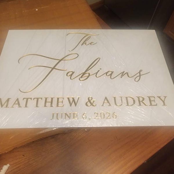 Personalized Gold Welcome Sign, Last Name Welcome Sign, Wedding Welcome ...