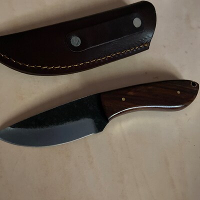 Hand Forge Bushcraft Knife With Sheath Rosewood Fixed Blade - Etsy