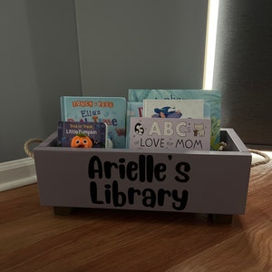Personalized Children's Library Box, Baby Book Box, Book Storage ...
