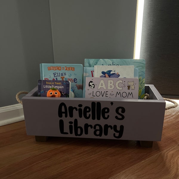 Personalized Children's Library Box, Baby Book Box, Book Storage ...