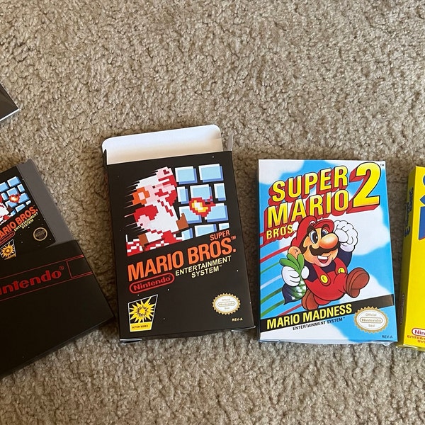 Super Mario Bros NES Box Manual Poly Block Dust Cover - NO GAME ...