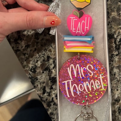 Personalized Teacher Lanyard, 3 Focal Acrylic Lanyard, Engraved Teacher ...