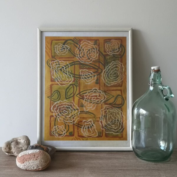 Long Narrow Horizontal Pine Green Pattern Canvas Print Rectangle Block ...