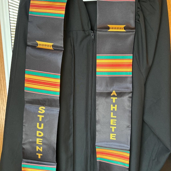 Student Athlete Sublimated Graduation Stole/ Sash (white/navy/black) - Etsy
