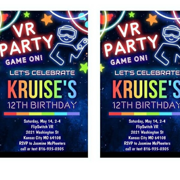 Virtual Reality Birthday Party Invitation | Game on Augmented Reality ...
