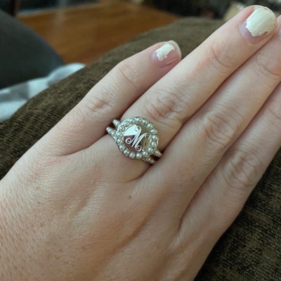 925 Sterling Silver Monogram Flip Ring, Two Sided Ring, Double Side ...