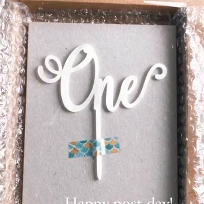 One Swirly Font 1st Birthday Cake Topper Premium 3mm Acrylic - Etsy