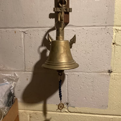 Rope Bell Pull W/ Brass Ship Wheel, Anchor, Propeller Braided Knot ...