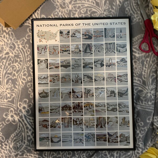 National Parks Scratch-off Map Bucket List Travel Poster Gift for ...