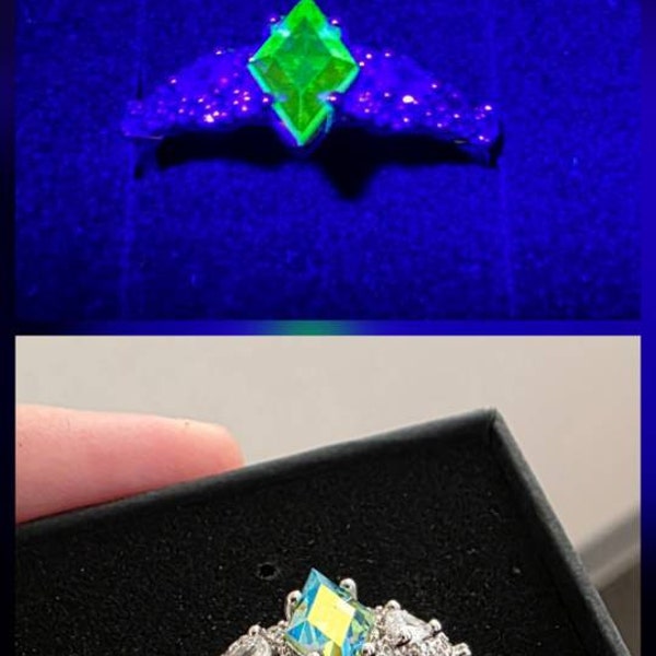 Uranium Glass Pendant in New Sterling Silver With a Vintage 10 Mm Bead ...