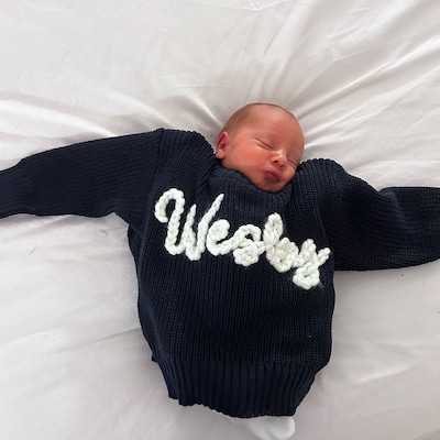 Personalised Knitted Jumper Baby Jumpers Name Jumper Keepsake Jumper ...